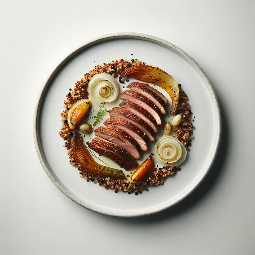 Exotic Spiced Duck Breast with Quinoa and Roasted Fennel